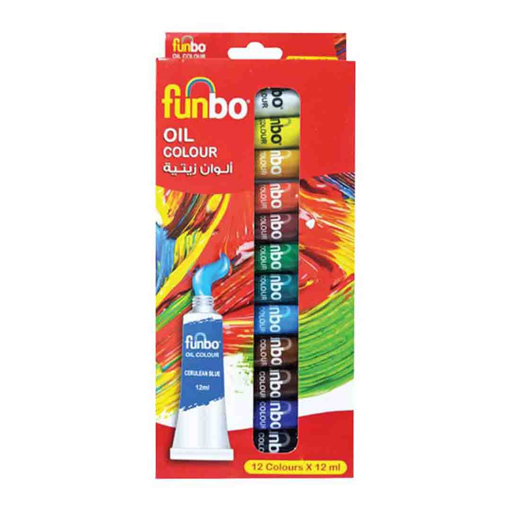 الوان زيتي 12 لون 12مل Funbo | Alsharq Book Store