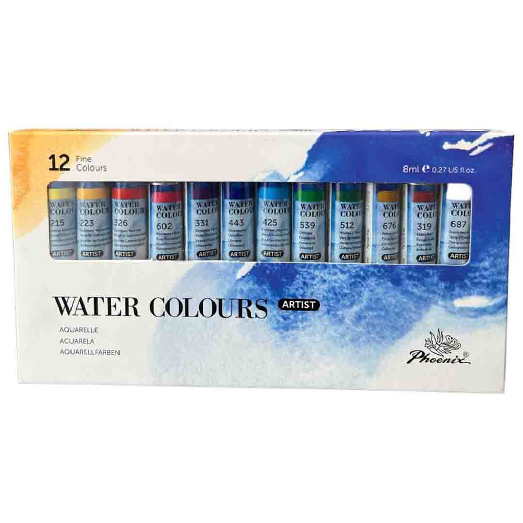 Phoenix Artist WaterColor set 12X8ML | Alsharq Book Store