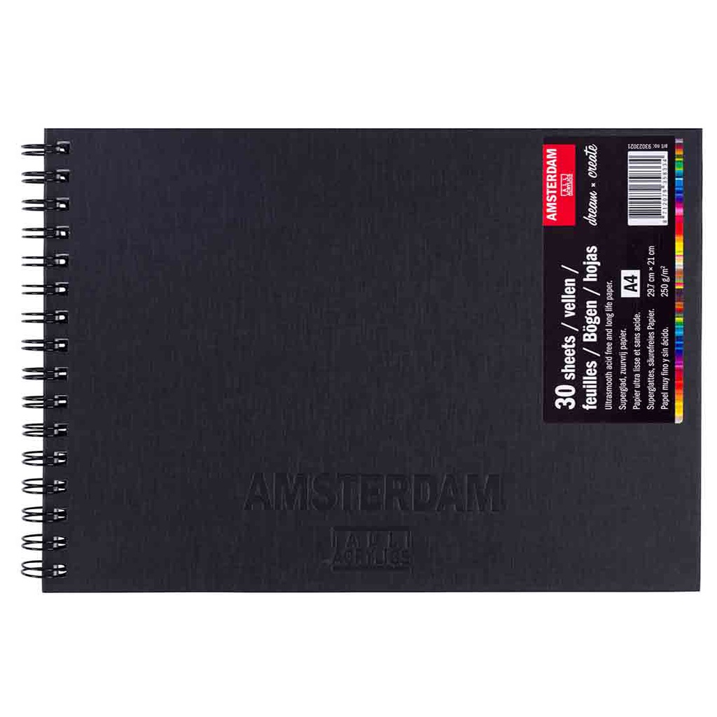 AMSTERDAM ACRYLIC COLOR BLACK BOOK A4 250G FSC-MIX | Alsharq Book Store