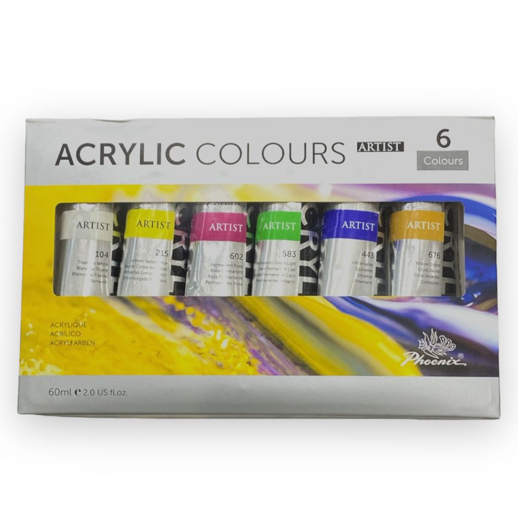 Phoenix acrylic color 6colors 22ml 60ml | Alsharq Book Store
